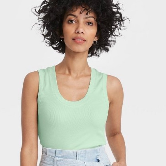 a new day | Tops | Mint Green Slimming Scoop Neck Ribbed Tank Top | Poshmark